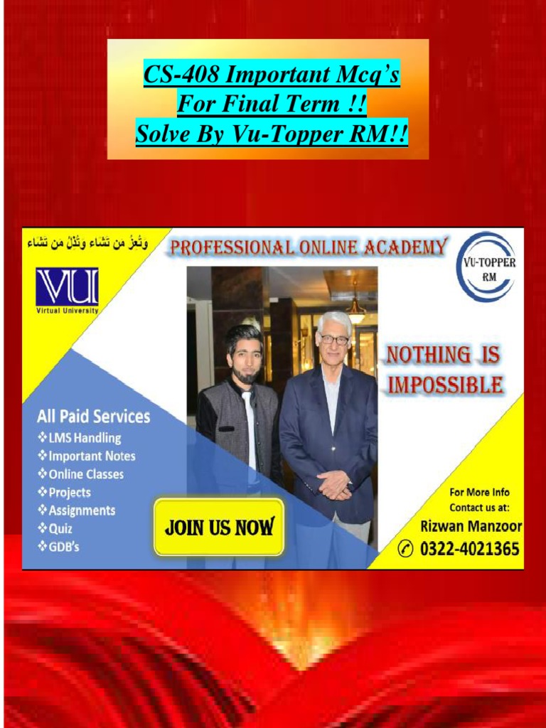 Important MCQs for Final Term in CS-408: User Interface Design | PDF | Graphical User Interfaces ...