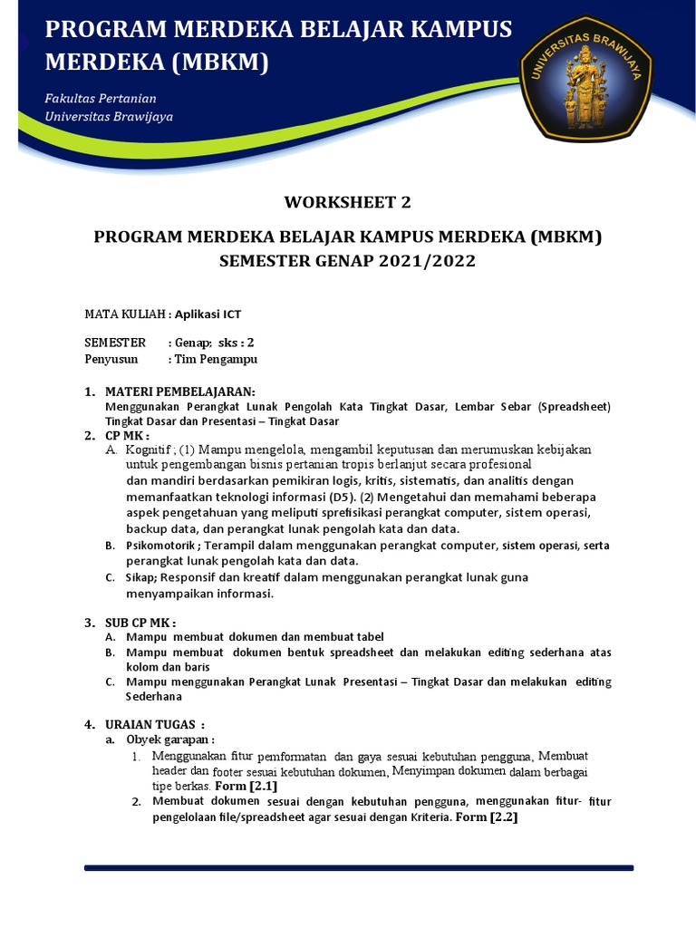 Worksheet 2 Aplikasi Ict Pdf