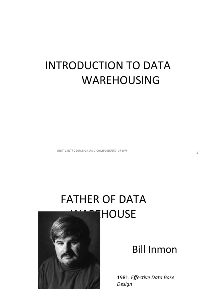 Unit 1 | PDF | Data Warehouse | Metadata