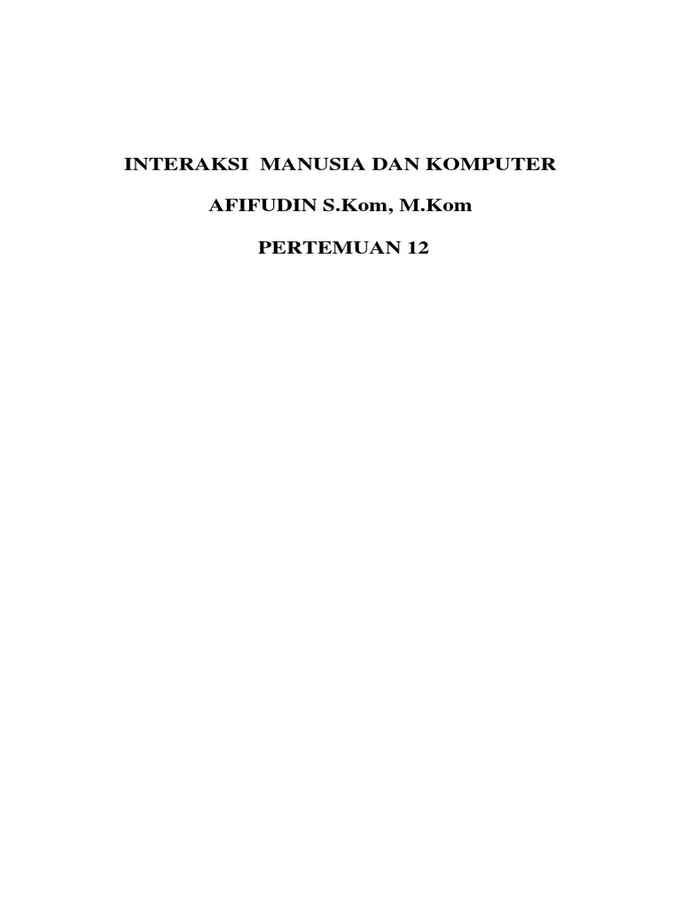 Pertemuan 12 IMK | PDF