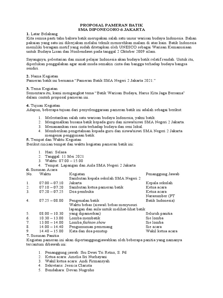 Contoh Proposal Pameran Seni Rupa 5 | PDF