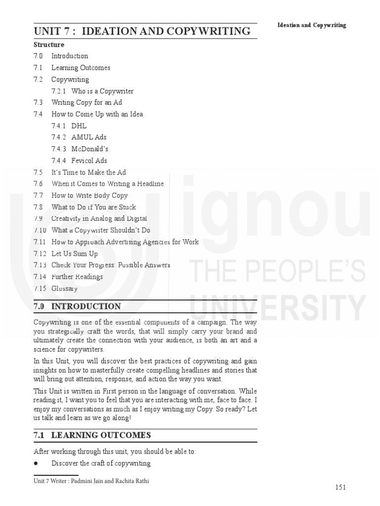 Copywriting Lecture Notes | PDF | Advertising | Copywriting