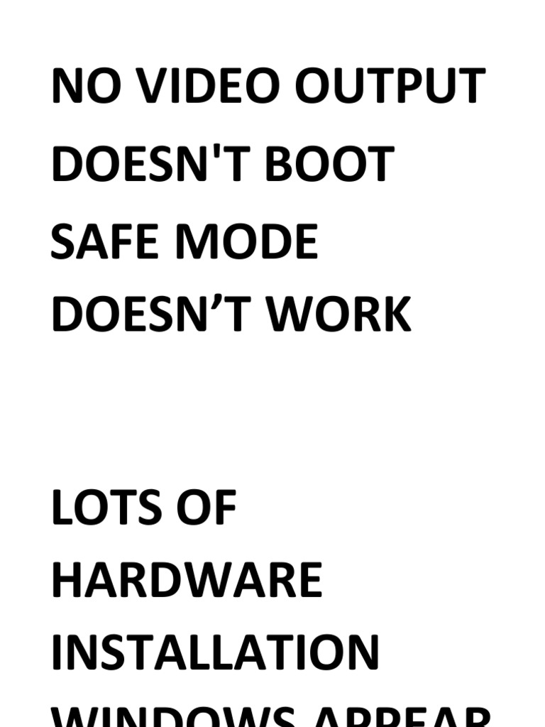 No Video Output | PDF | Computers