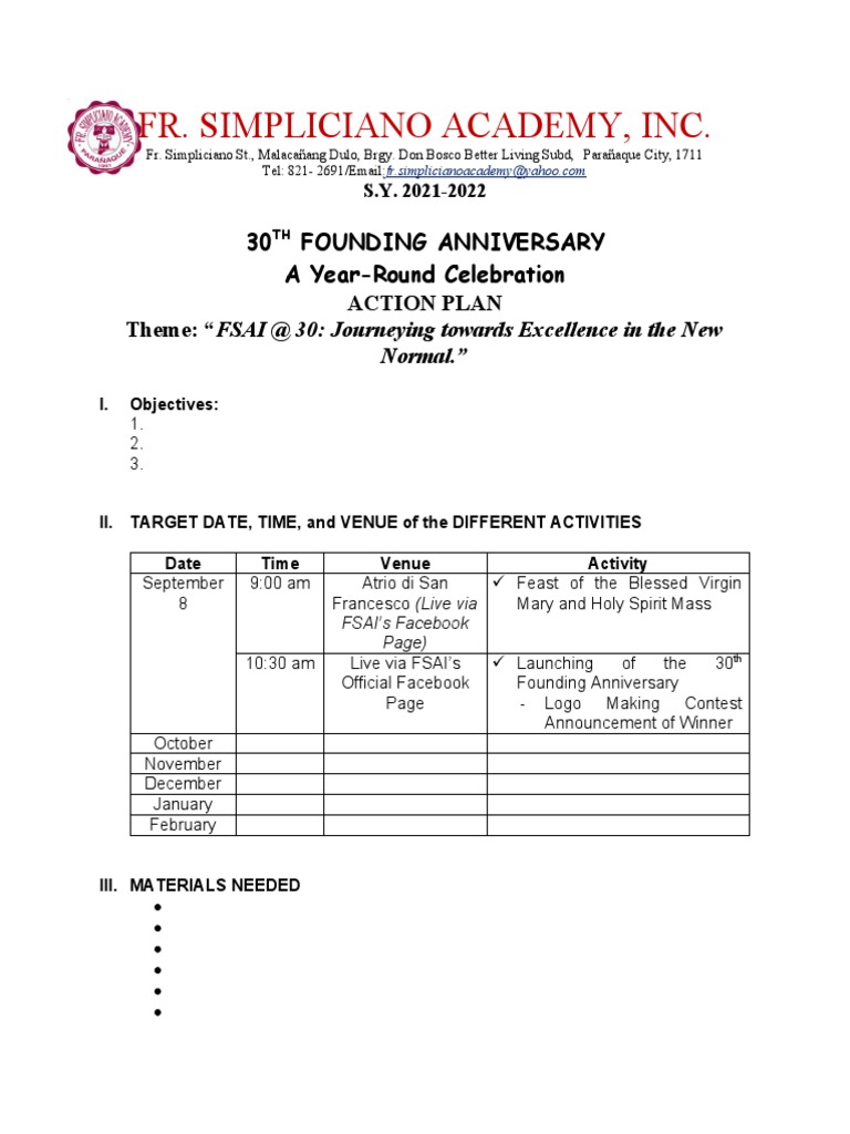 Action Plan Format (1) | PDF