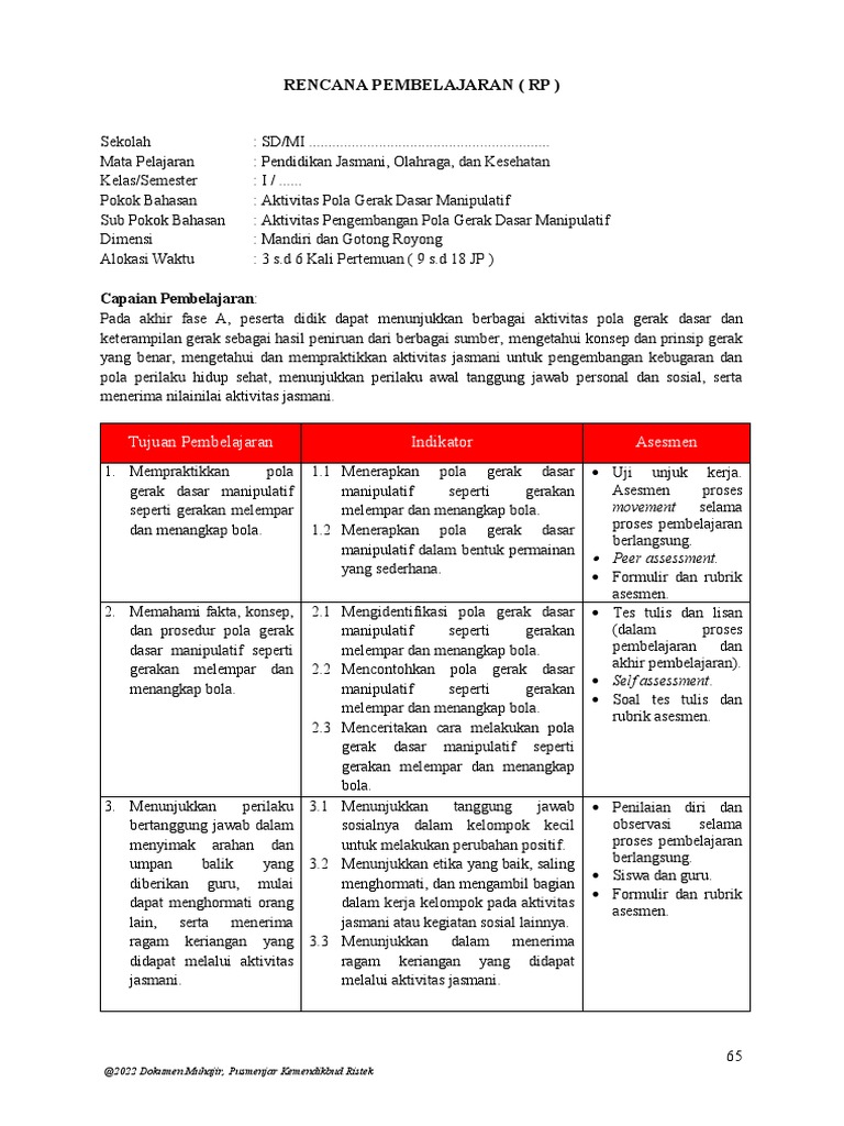 03 RP Manipulatif SD I 01-07-2022 Final | PDF