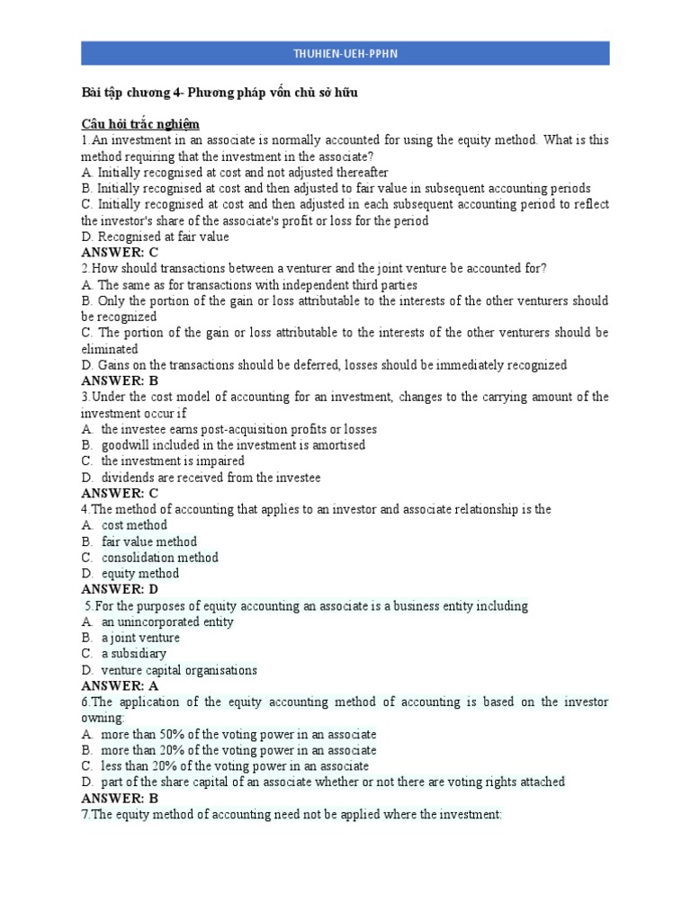 Baitap C4 HV | PDF | Investing | Equity (Finance)