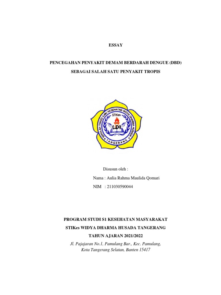 Artikel - Aulia Rahma Maulida Qomari - Pencegahan Penyakit Demam ...