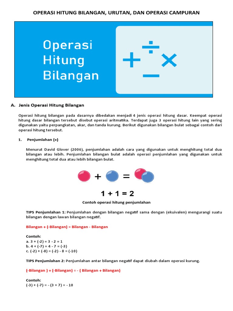 Operasi Hitung Bilangan | PDF | Metode & Bahan Ajar | Griya & Taman