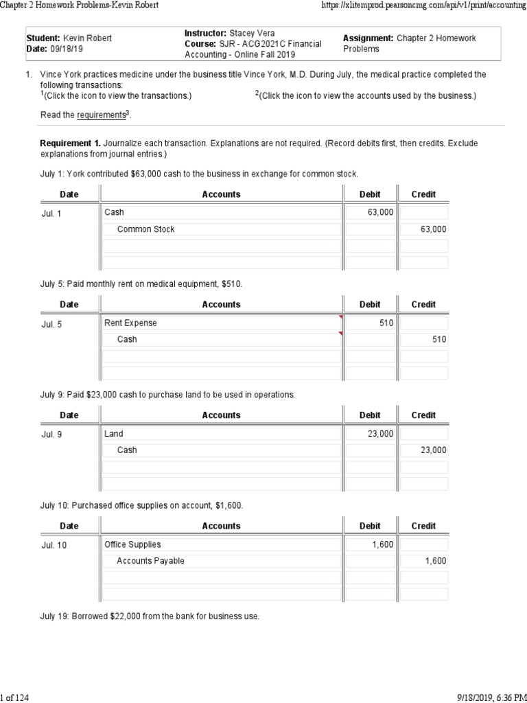 ch.2 HW PDF | PDF | Debits And Credits | Expense