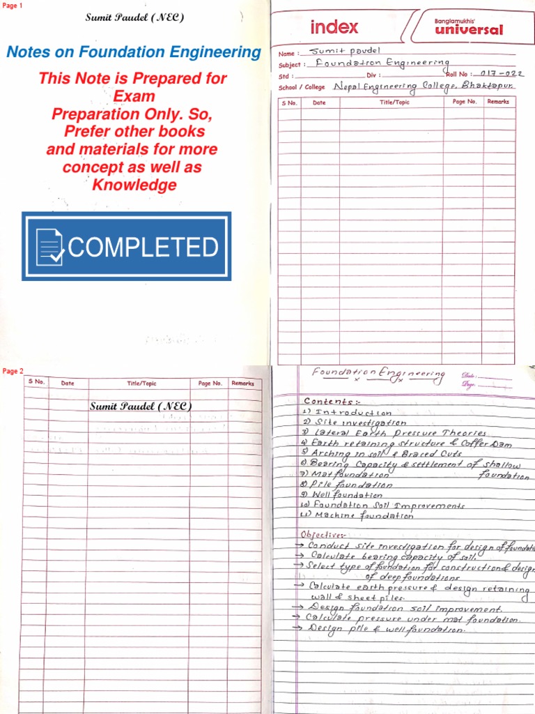 Foundation Engineering by Sumit Paudel (NEC) Final | PDF