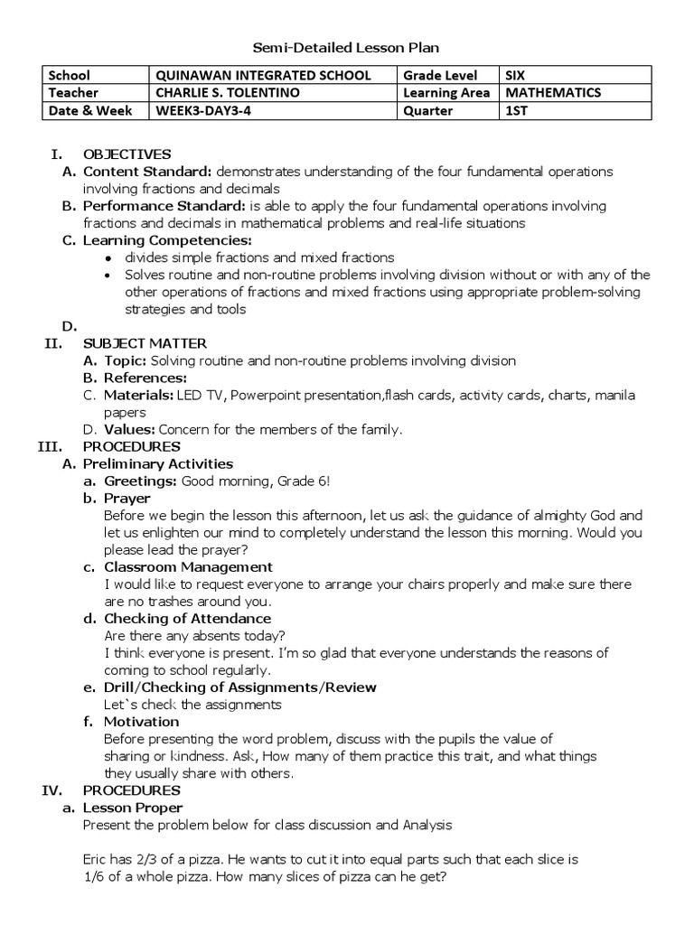 SLP Math WK3 Day3 4 | Download Free PDF | Lesson Plan | Cognition
