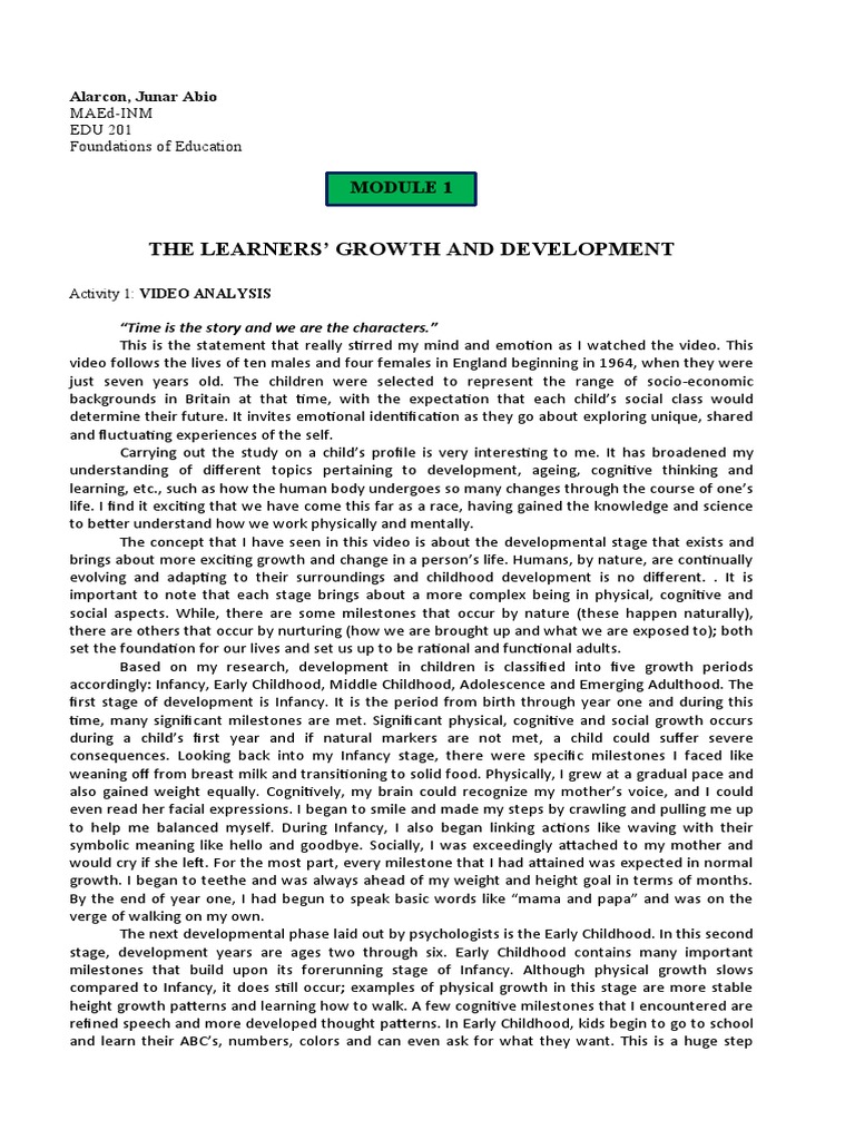 Module 1 Activity 1_Video Analysis | PDF