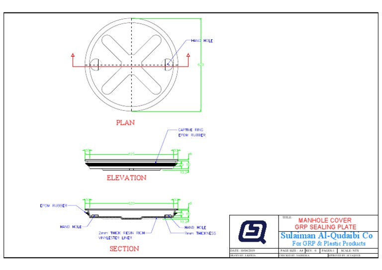 GRP Manhole Cover Plan and Elevation | PDF | Technology & Engineering
