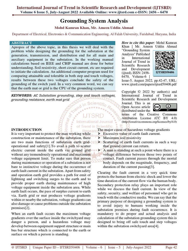 Grounding System Analysis | PDF | Electrical Substation | Metrology