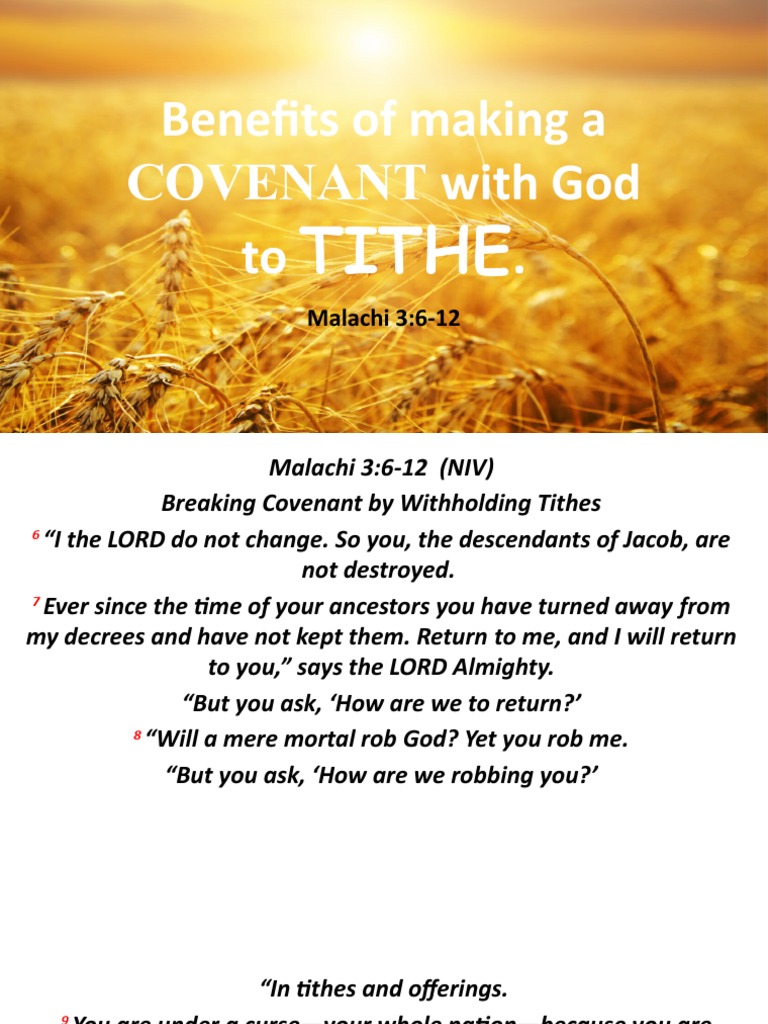 Benefits of Making A Covenant With God To Sermon | PDF | Tithe | Abraham