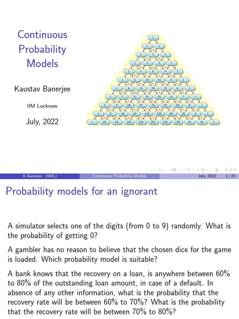 Continuous Probability Models | PDF | Probability Distribution | Percentile