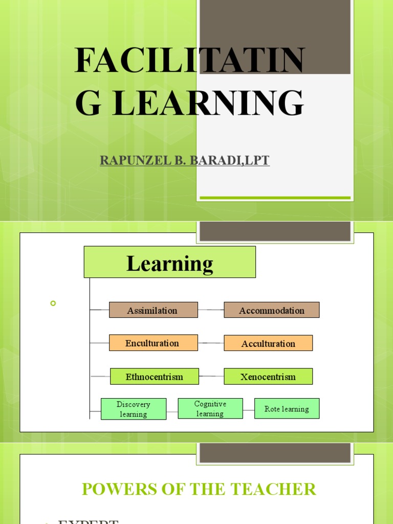 Facilitating Learning 2022 1 | PDF | Learning | Cognitive Development