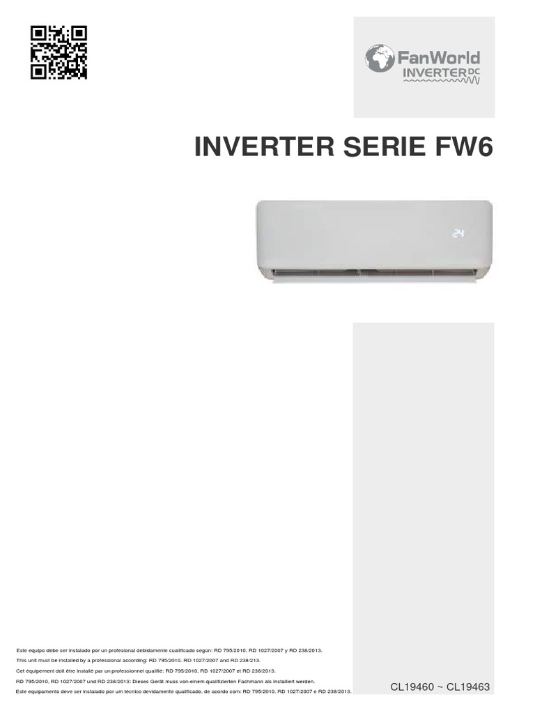 Manual Aire Acondicionado Fan World FW6-2250-ECO | PDF | Aire ...