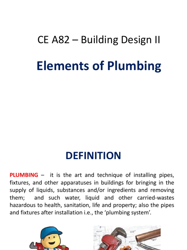 Lesson 1 Elements of Plumbing | PDF | Plumbing | Sanitation