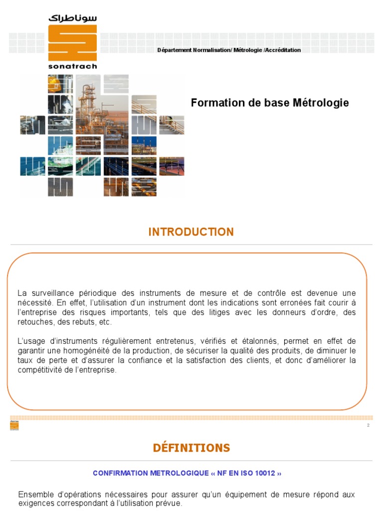 Formation de Base Sur La Métrologie | PDF | Calibrage | Métrologie