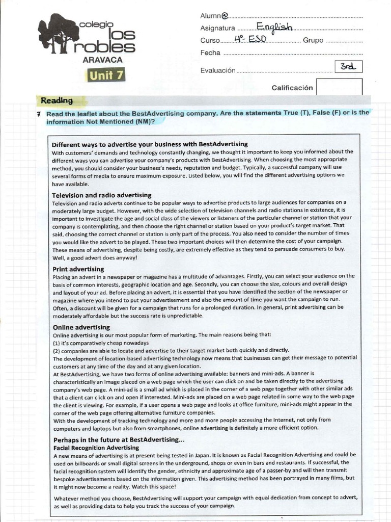 Tarea 3-Unit 7, 2nd Part | PDF