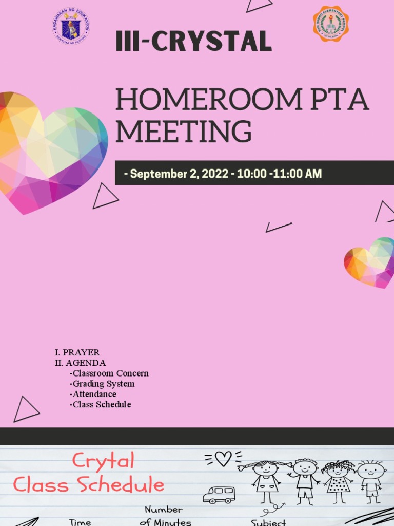 Homeroom PTA Meeting Quarter 1 | PDF