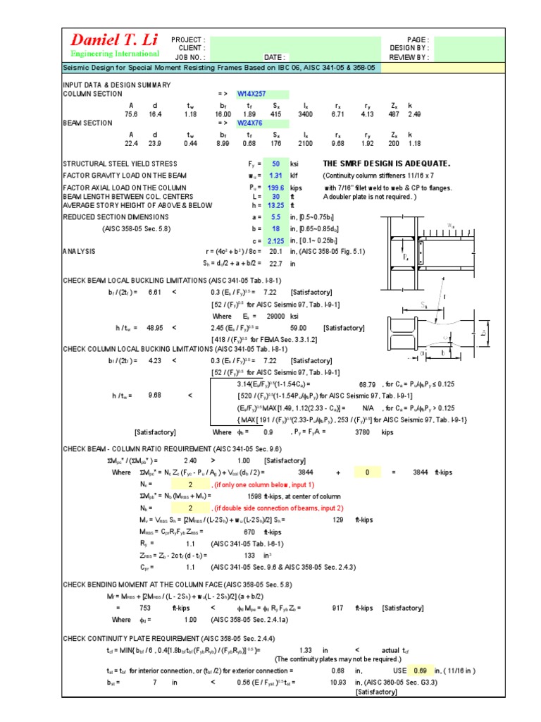 SMRF-IBC | PDF | Beam (Structure) | Buckling