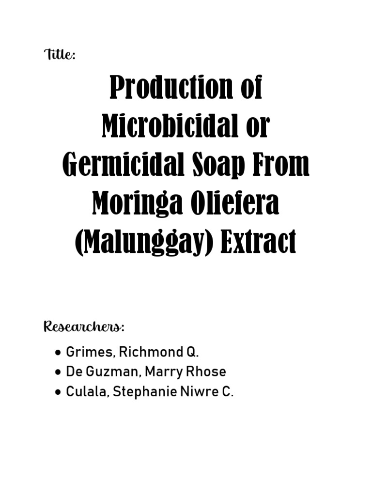 Sip Proposal | PDF | Antimicrobial | Soap