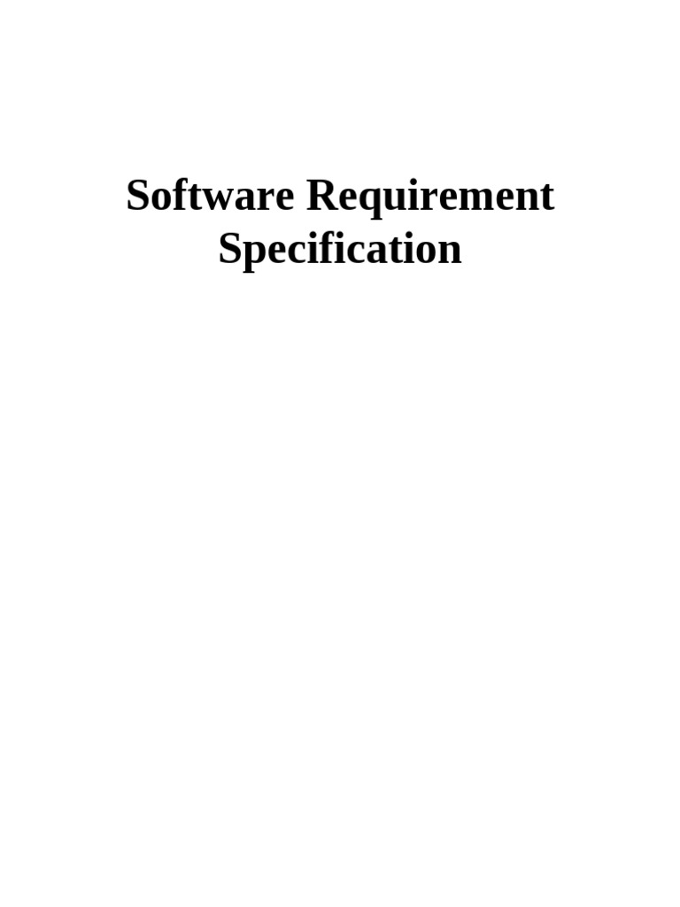 Software Requirement Specification | PDF | Qr Code | Information Technology Management