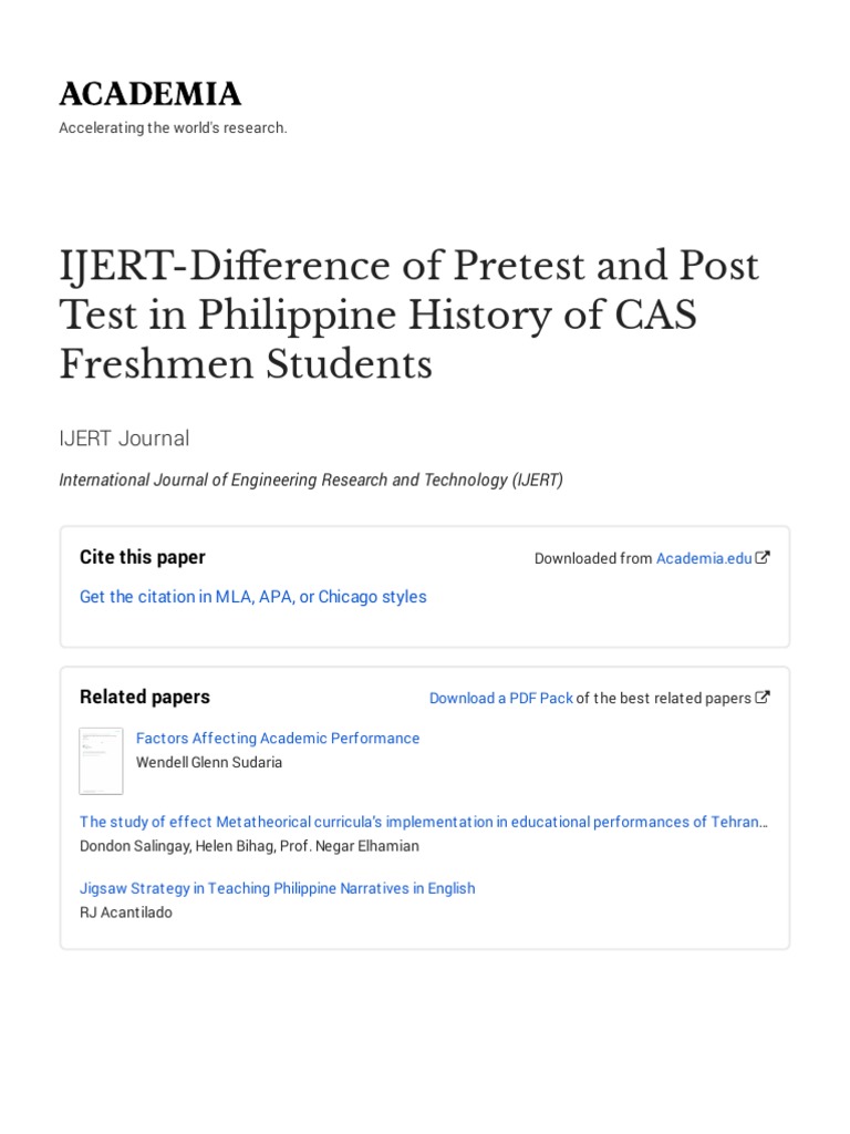Difference of Pretest and Post Test IJERTV5IS04047020200411 25437 ...