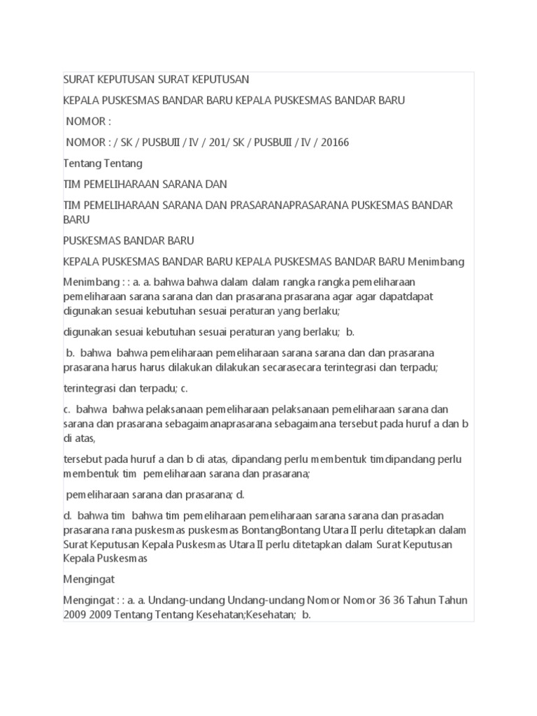 SK PJ Sarana Prasarana | PDF