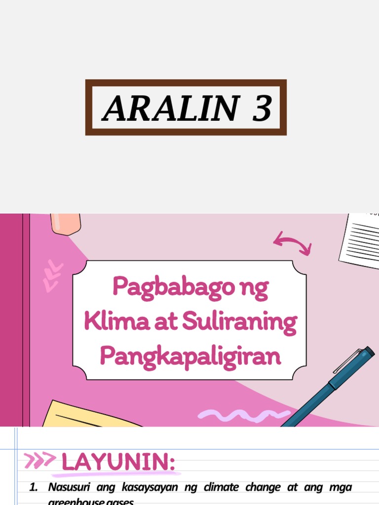 Aralin 3-Pagbabago NG Klima at Suliraning Pangkapaligiran | PDF