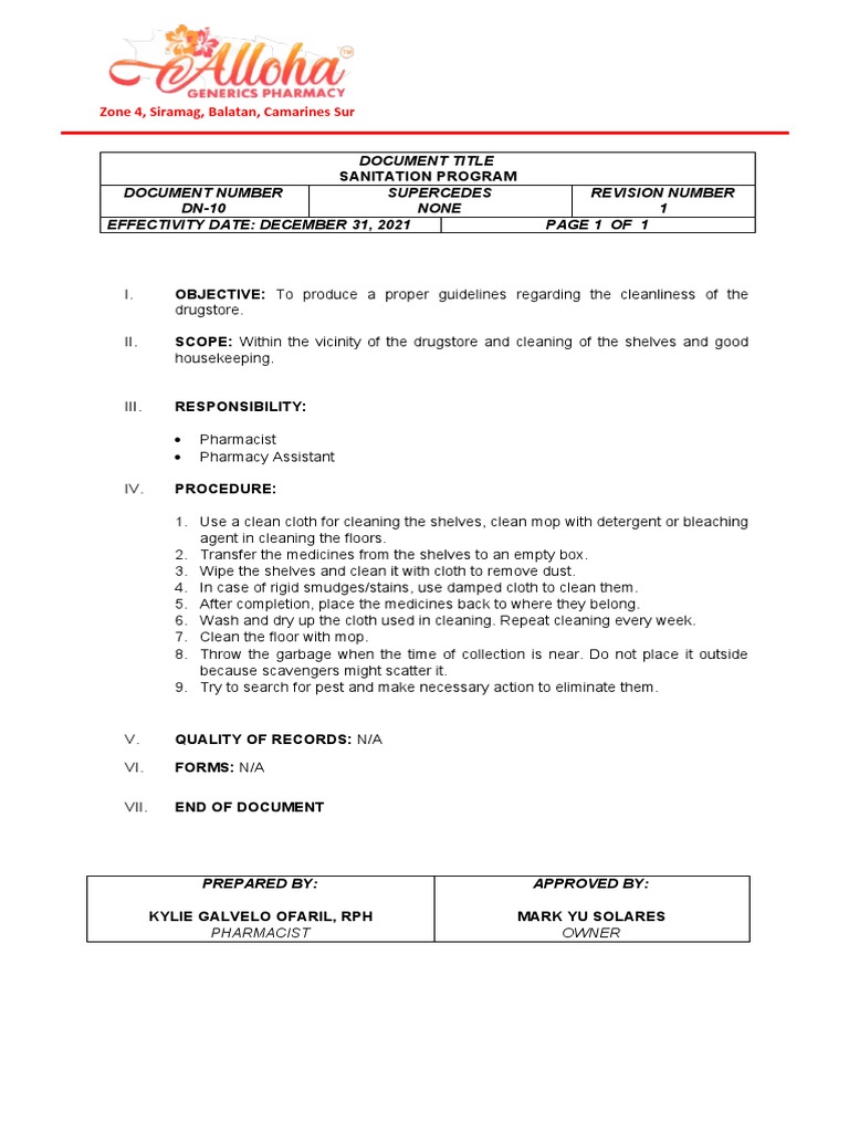 10. SANITATION PROGRAM | PDF