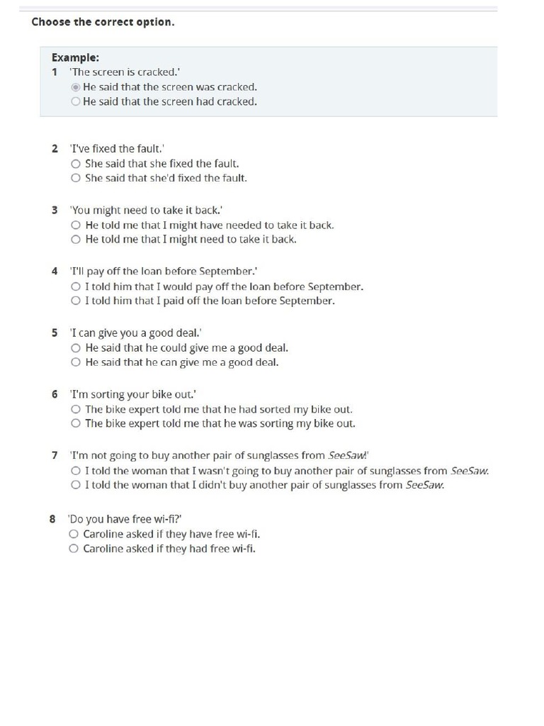 ROADMAP B1 + UNIT 4 P. 36reported Speech | PDF