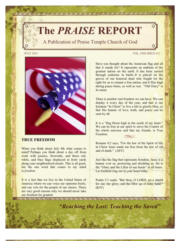 The Praise Report July 2011 | PDF | Social Science | Wellness