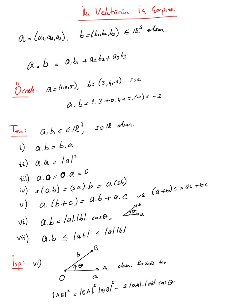 Uzayda Ve Duzlemde Vektorler | PDF