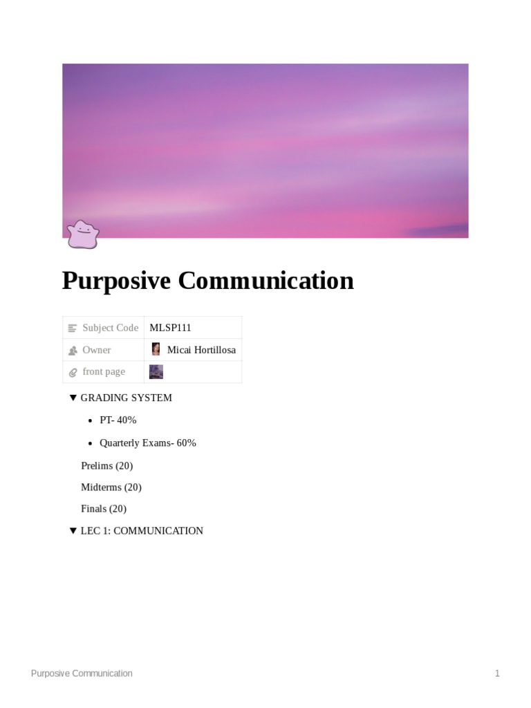 Purposive Communication | PDF