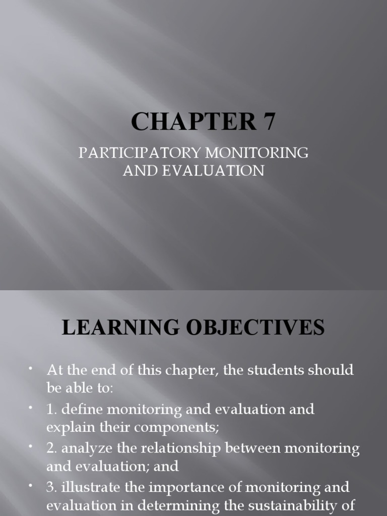 Chapter 7 | PDF | Evaluation | Monitoring And Evaluation
