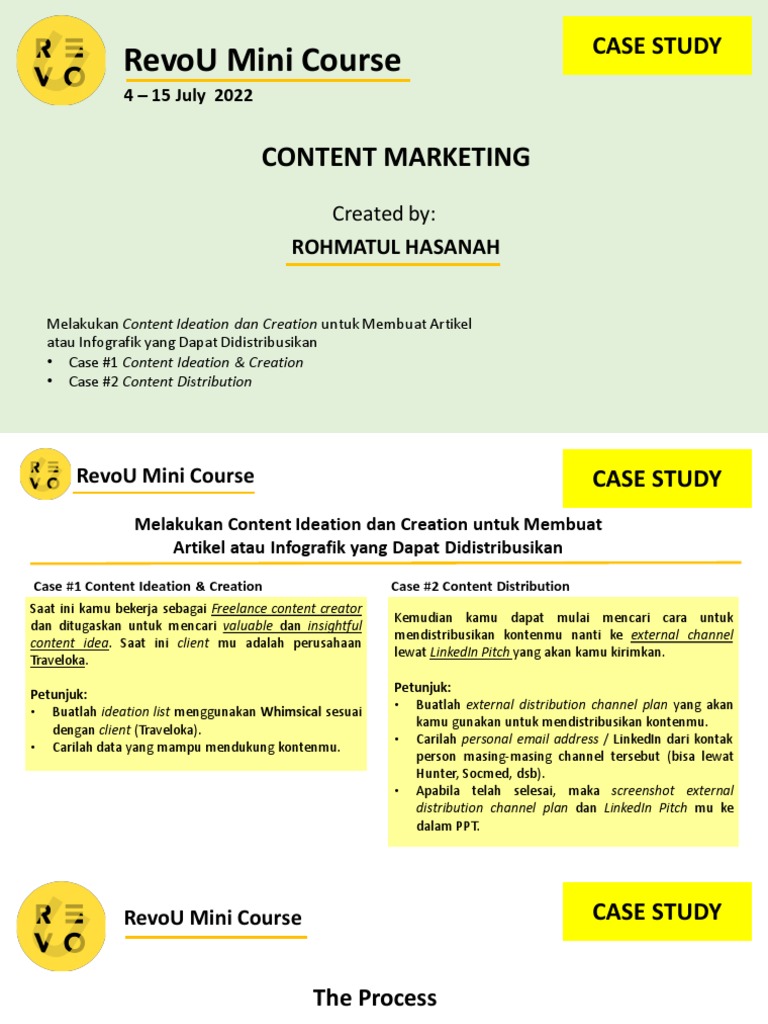 Study Case Content Marketing DMMC RevoU | PDF