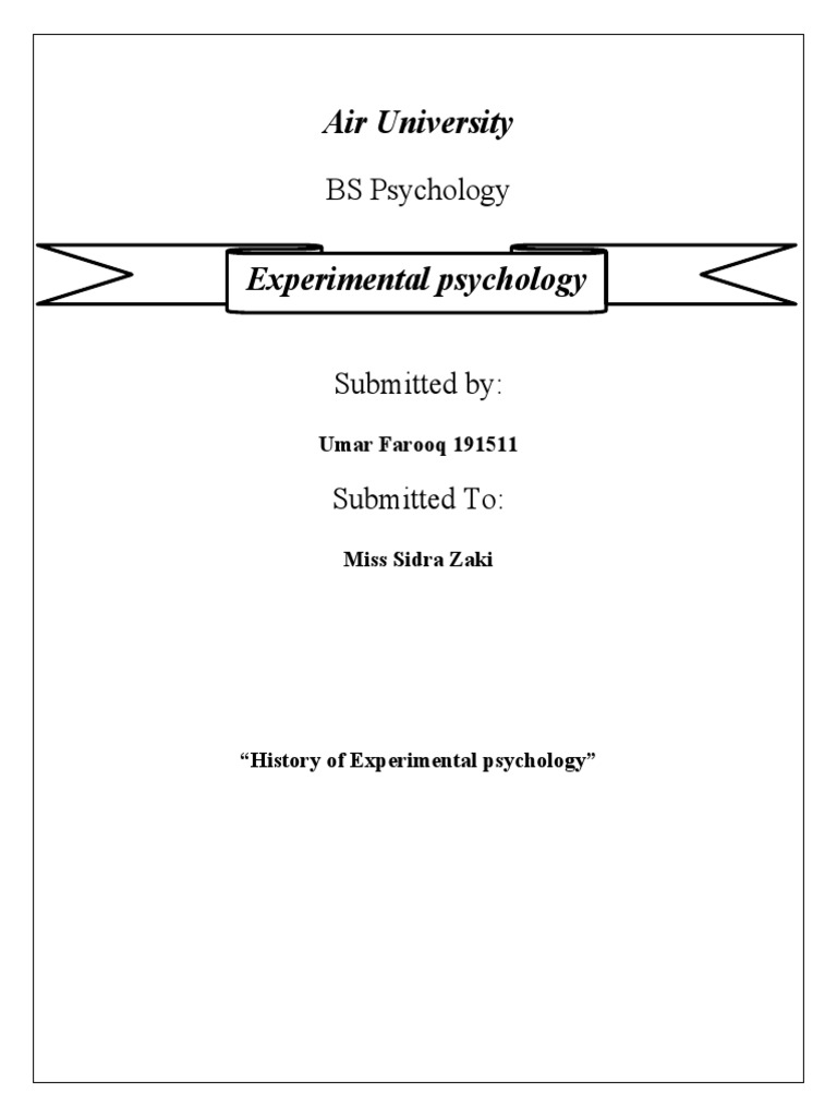 191511-History of Experimental Psy | PDF | Psychology | Experimental Psychology