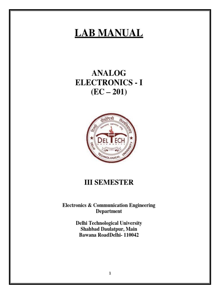 EC-251 Lab Manual | PDF | Rectifier | Power Supply