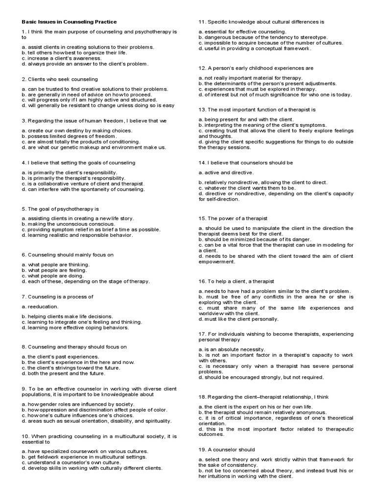 Theory and Practice of Counseling and Psychotherapy (Student Manual) | PDF | Psychotherapy ...