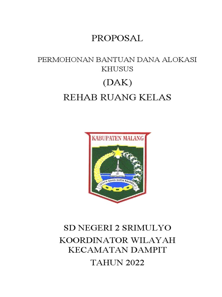 Proposal - DAK - Rehab - Ruang - Kelas 2022 | PDF