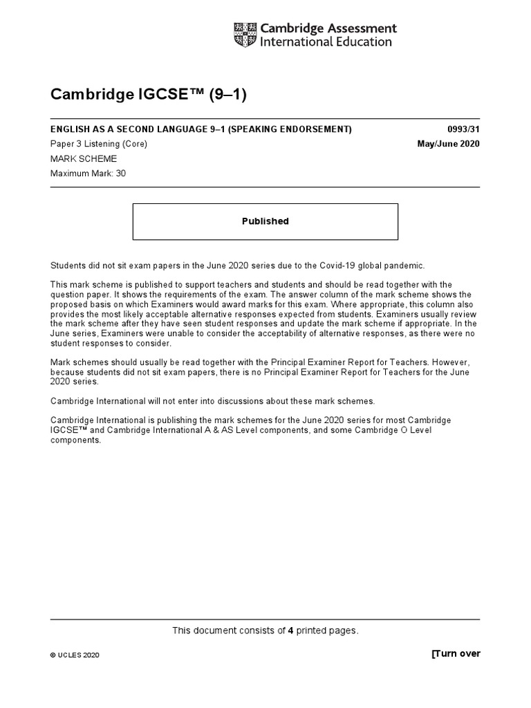 Cambridge IGCSE™ (9-1) : English As A Second Language 9-1 (Speaking ...
