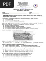 Science 10 Pretest | PDF | Plate Tectonics | Electromagnetic Spectrum