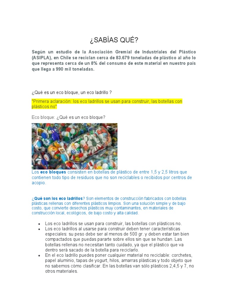 Block Reciclable | Descargar gratis PDF | El plastico | Residuos