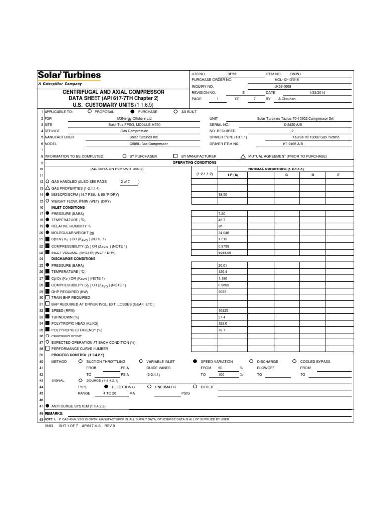 3p531-Api 617-C505u-Re C505 - LPC | PDF | Mechanical Engineering | Gases
