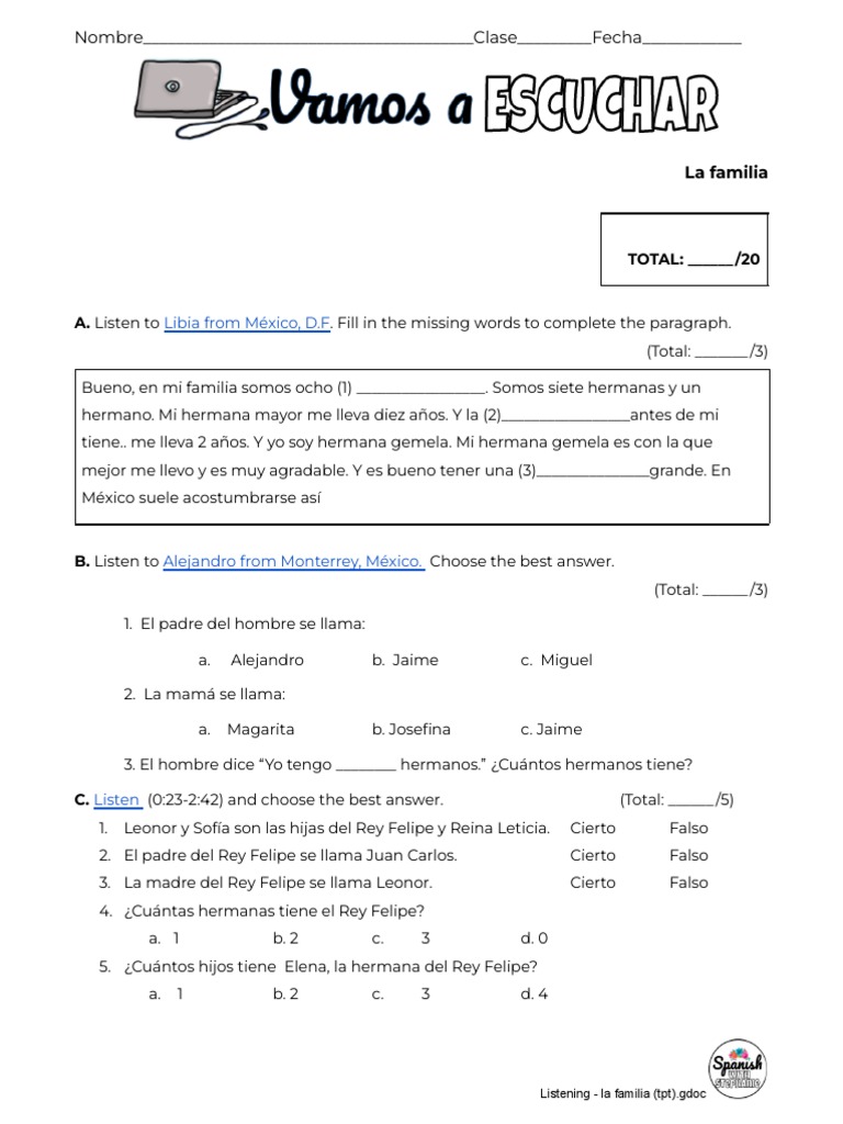 Ahmed Iqbal - Listening - La Familia | PDF