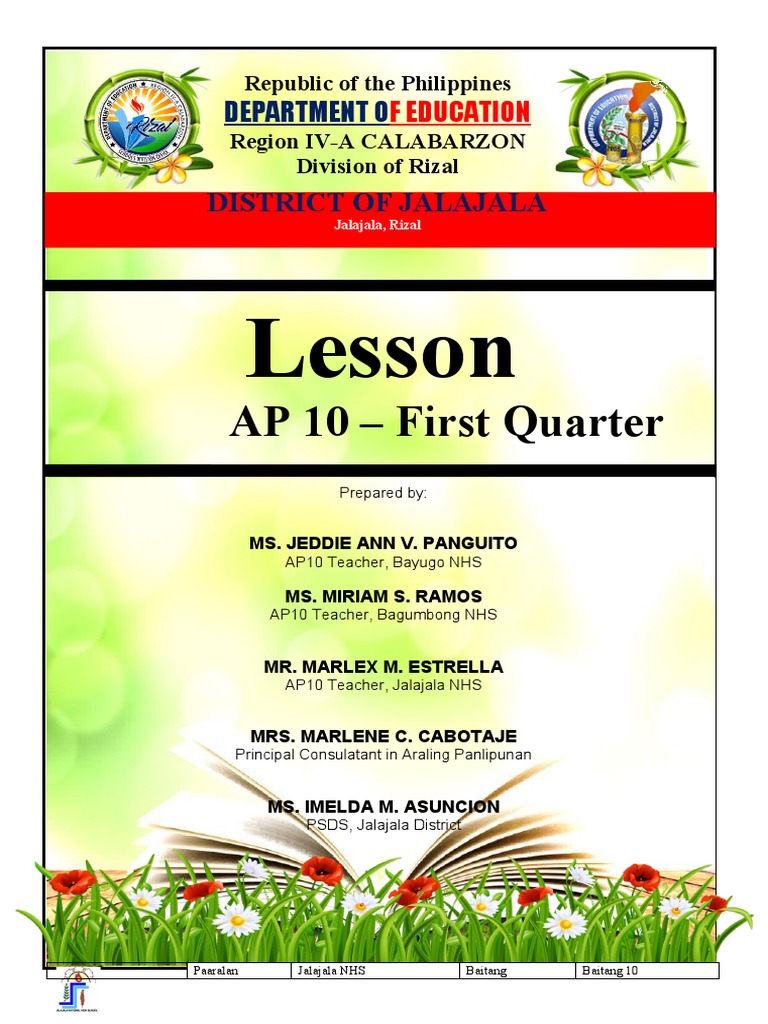 Lesson Exemplar in AP10 First Quarter | PDF