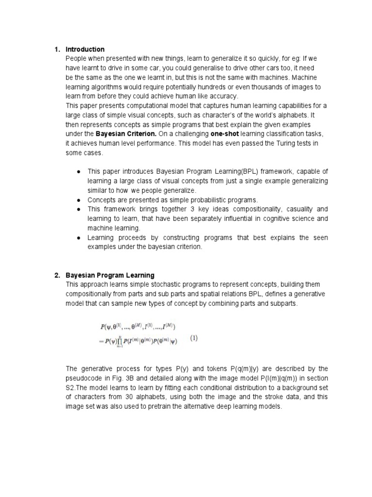 Human Level Concept Learning Through Probabilistic Program Induction ... Human Level Concept Learning Through Probabilistic Program Induction ...